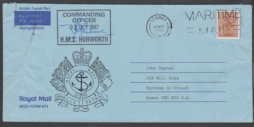 British Forces 1987 Aerogramme Royal Navy Maritime Air Mail HMS ...