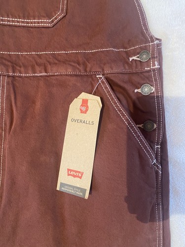 Levis Red Tab Overalls Burgundy Relaxed Waist Straight Leg Men’s Size ...