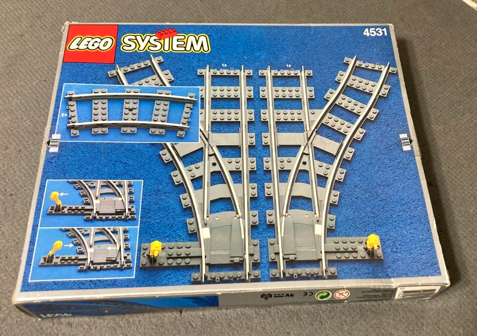 LEGO Trains 4531 Manual Points 9V Switch Train Track - Damaged Box | eBay