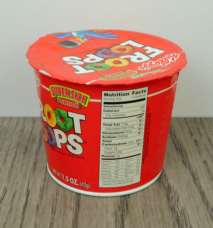 Vintage Froot Loops To Go Cereal Super Size Full Mini Can/Box Factory ...