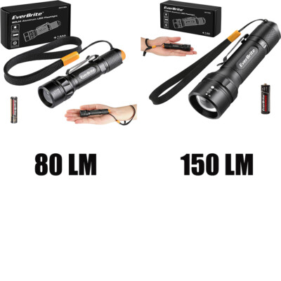 EverBrite Super LED Flashlight 3 Lighting Modes Adjustable Focus 80LM ...