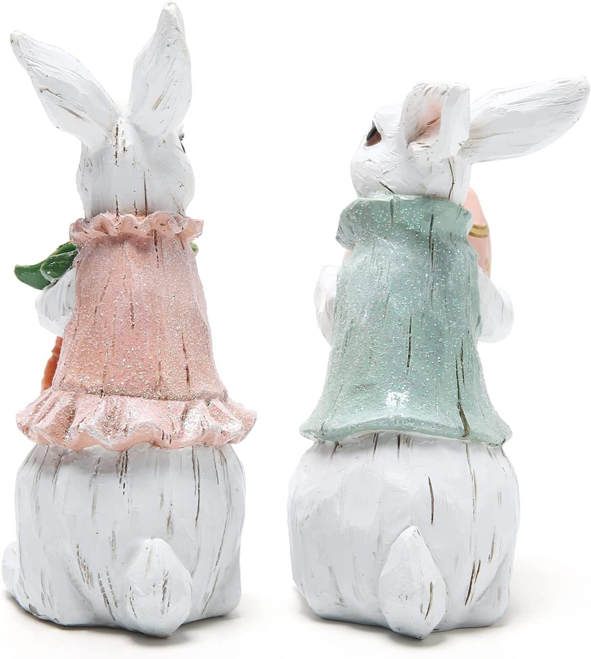 Easter Bunny Decorations Spring Home Decor Bunny Figurines(Easter White ...