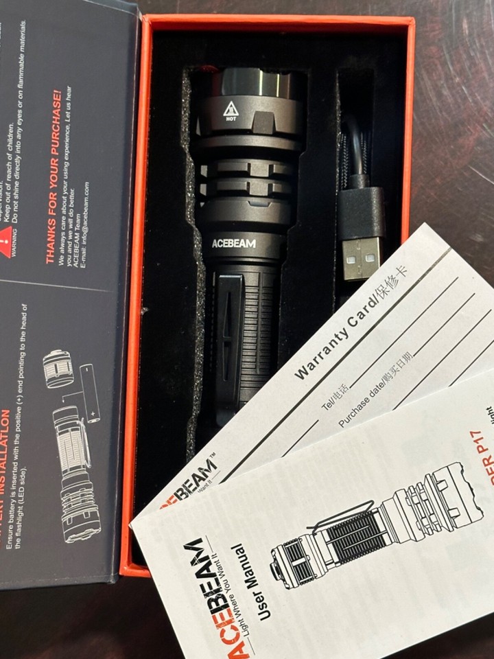 BRAND NEW, NEVER USED ACE BEAM DEFENDER P17 RECHARGEABLE TACTICAL ...