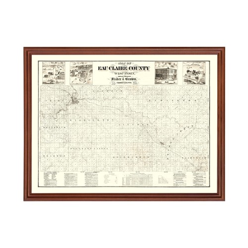 Old Map of Eau Claire County, WI 1878 - Vintage Wisconsin Ar | eBay