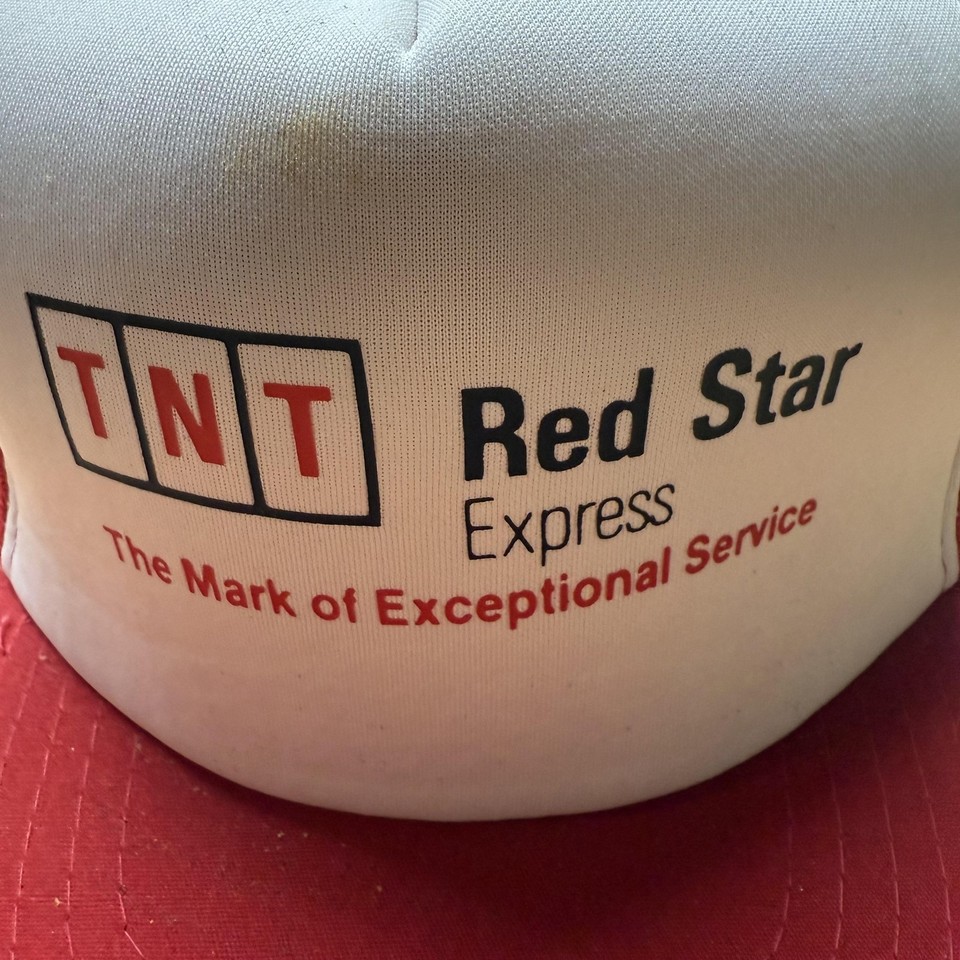 VINTAGE TNT Red Star Express Hat Cap Snap Back Red White Trucker ...