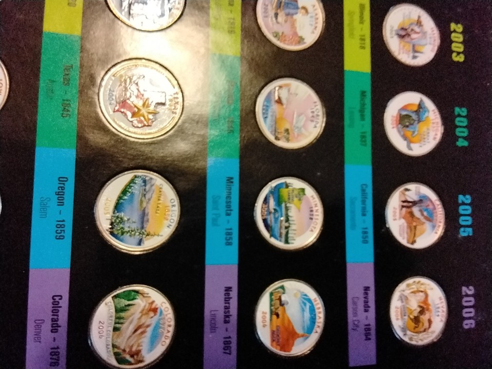 US Statehood Quarters 1999-2008 Colorized Set of 50 | eBay