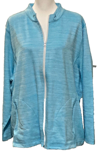 T by Talbots womens 3X full zip athleisure jacket zip pockets stretch ...