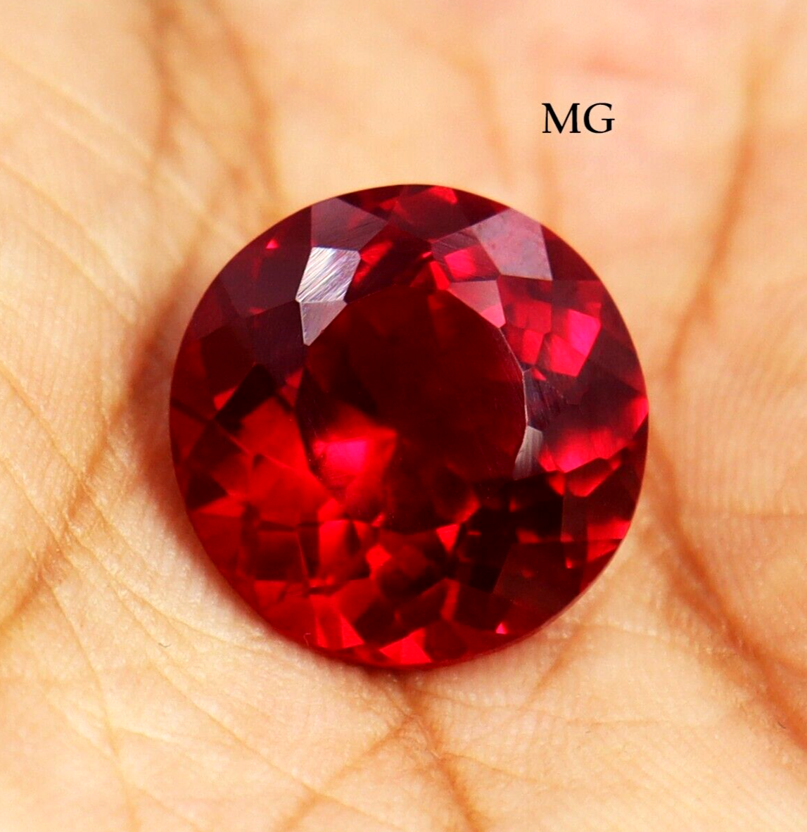 AAA+ 19.90 Ct. Natural Pigeon Blood Red Ruby Faceted Round Cut Loose ...