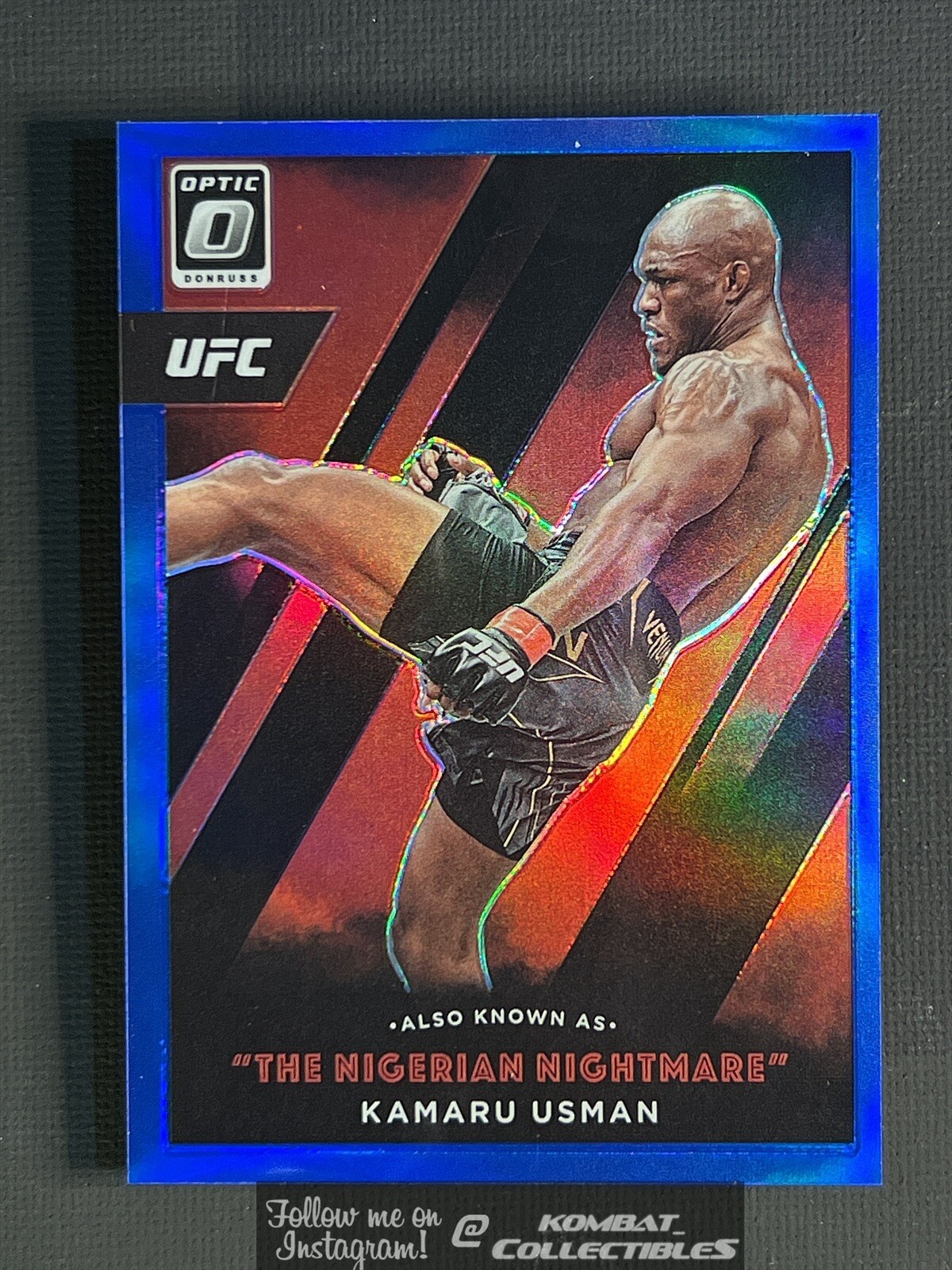 2022 Panini Donruss Optic UFC "AKA" KAMARU USMAN Blue Prizm #/49 | eBay