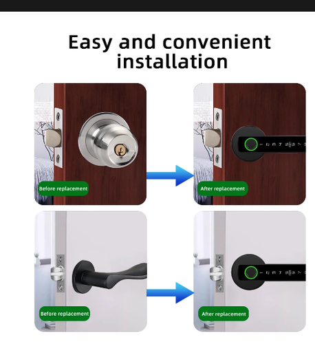 RAYKUBE M5 Tuya BLE Fingerprint Door Lock Digital Electronic Lock Black ...