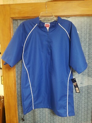 Rawlings Mens Small Short Sleeve 1/4 Zip Baseball Pullover Wind Shirt ...