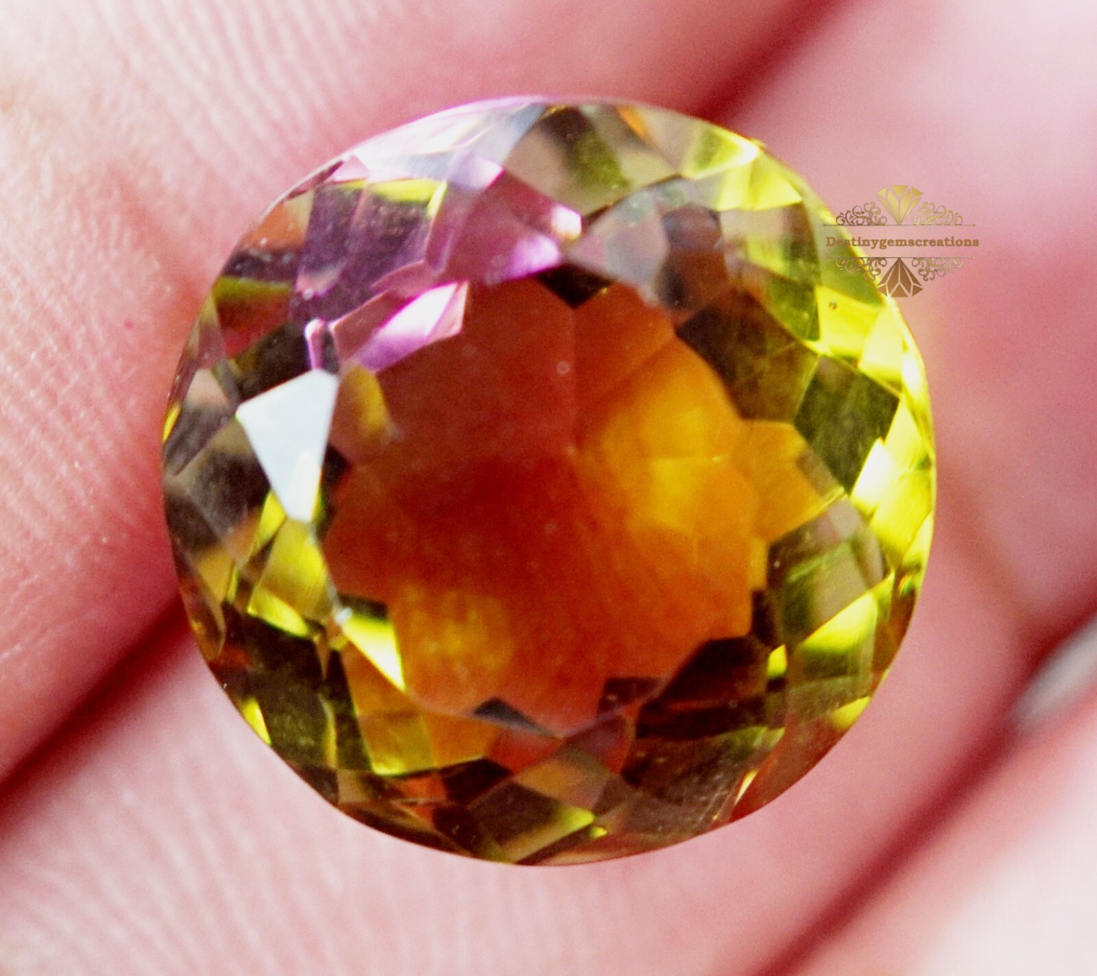7 Ct Approx. Natural Rarest Bi-Color Brazil Andalusite Certified Round ...