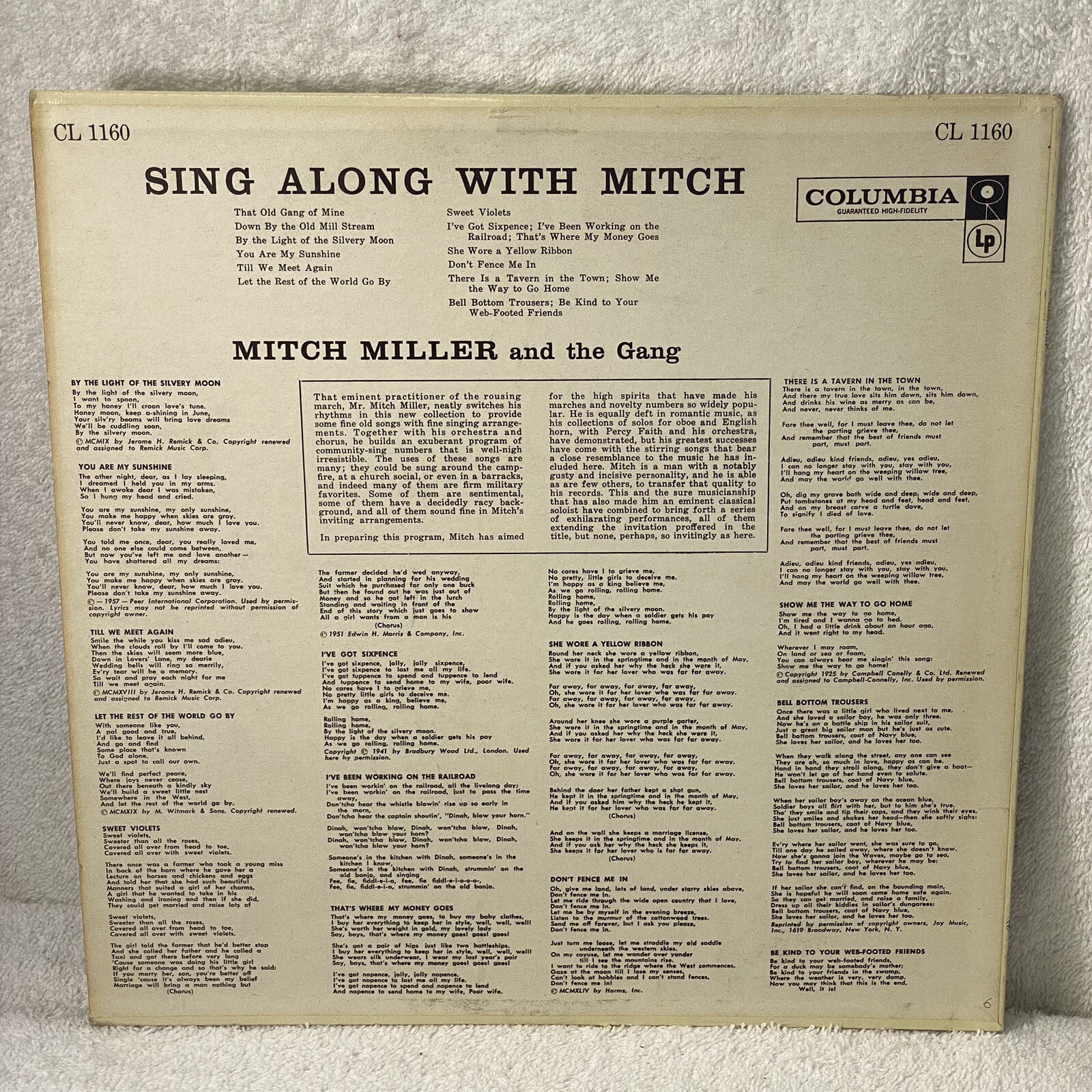 Mitch Miller And The Gang LP Vinyl Album Sing Along With Mitch | eBay