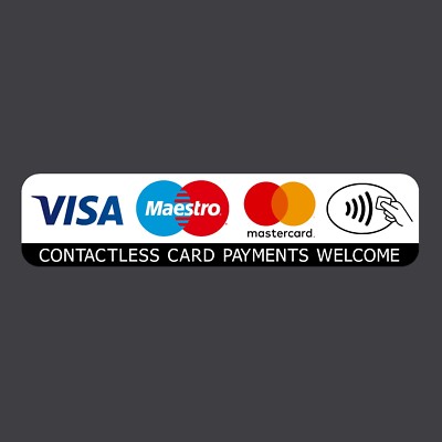 Contactless Credit Card VISA Mastercard Maestro Payments Stickers Taxi ...
