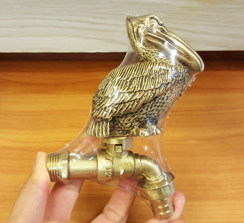 Brass Garden Tap Faucet Hornbill Bird Spigot Yard Vintage Home Decor ...
