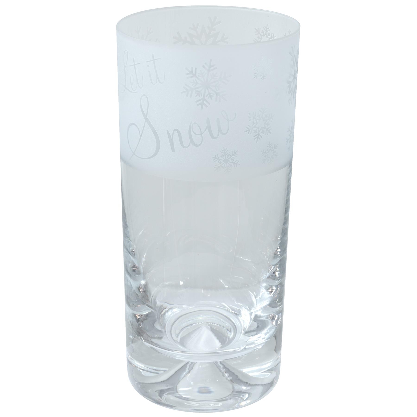 Christmas Highball Glass Let It Snow Festive Sandblast Drink Tumbler ...