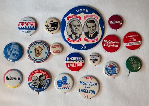 Vintage Lot Of 17 McGovern Eagleton Political Campaign Button Pins ...