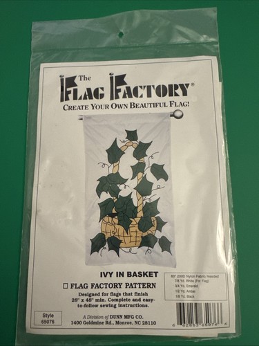 NIP NIP Craft Garden Flag Kit DIY The Flag Factory IVY IN BASKET ...