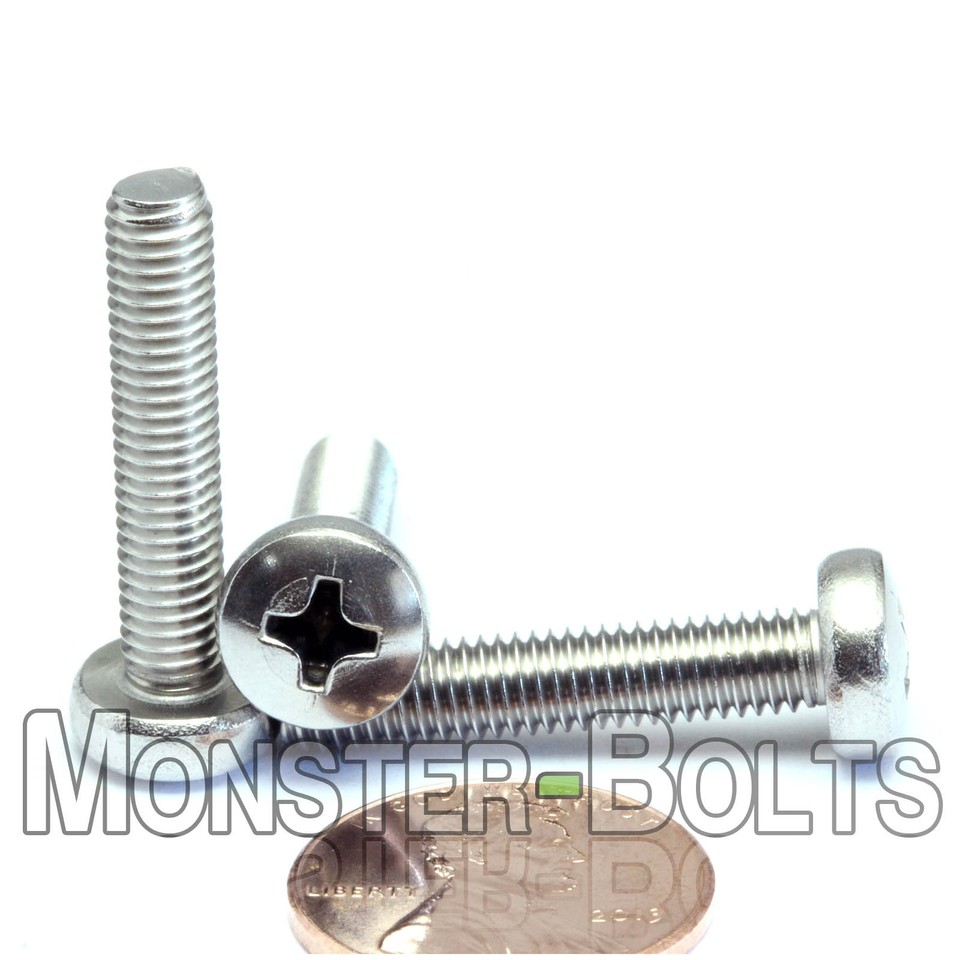 M5 / 5mm Phillips Pan Head Machine Screws, Stainless Steel A2, DIN 7985 ...