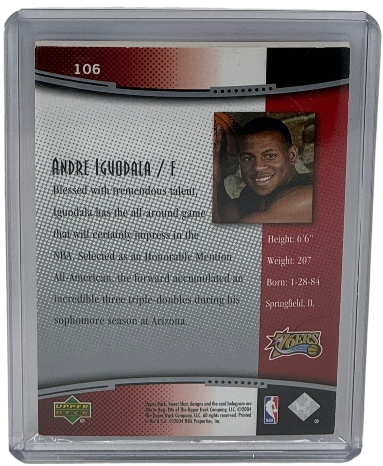 Andre Iguodala 2004 Upper Deck Sweet Shot Rookie Card #0622/1250 76ers ...