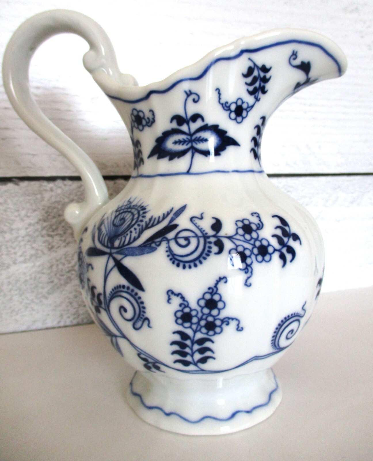 Vintage Blue Danube Small Pitcher Blue Onion White Japan 6.25" Tall 16 ...
