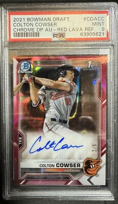 2021 Bowman Chrome Colton Cowser 1st Auto RED LAVA Refractor Autograph ...