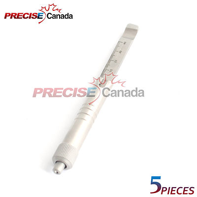 SET OF 5 PIECES DEPTH GAUGE 0MM TO 40MM SCALE SURGICAL ORTHOPEDIC ...