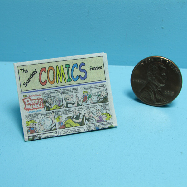 Dollhouse Miniature Comics Newspaper Section Full Print & Color L4202 ...