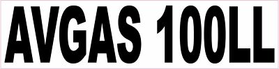12in x 3in Avgas 100LL Vinyl Sticker Aviation Gas Fuel Container Decal ...