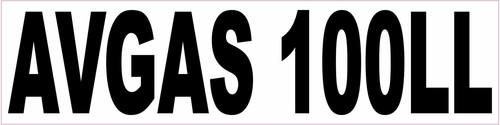 12in x 3in Avgas 100LL Vinyl Sticker Aviation Gas Fuel Container Decal ...