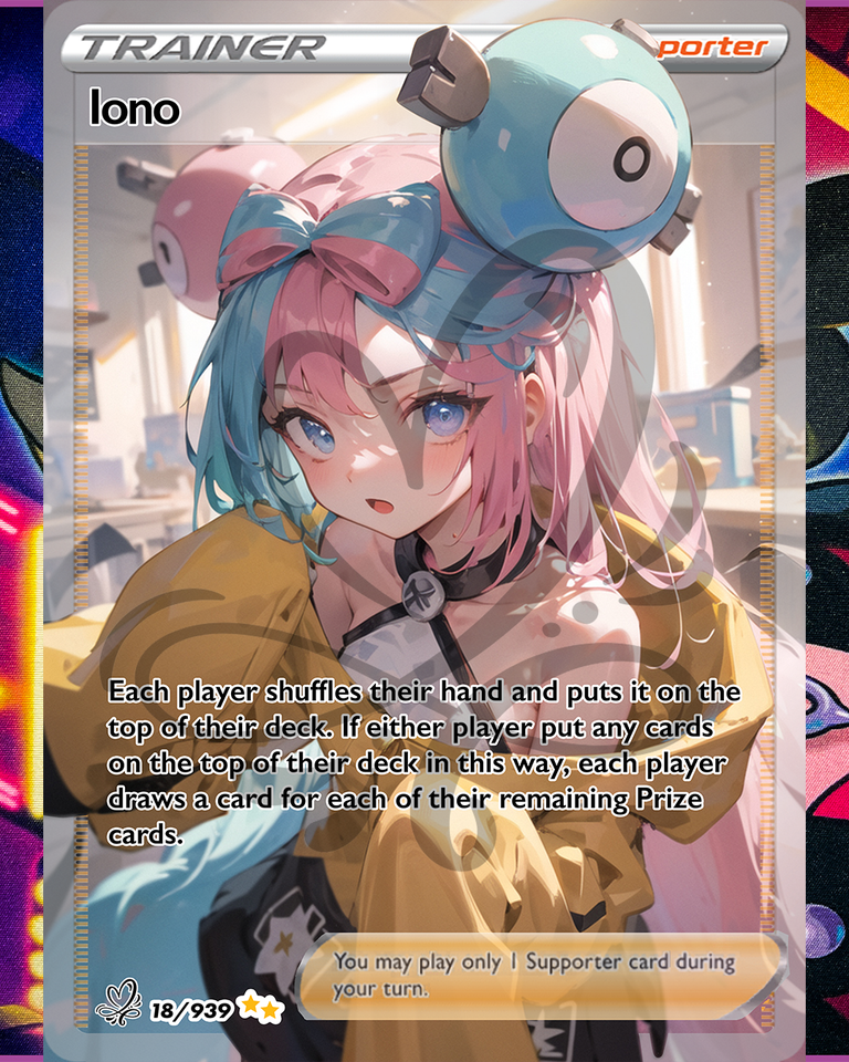 Iono Full Art Pokemon Goddess Story Custom Trading Card Anime Waifu ...