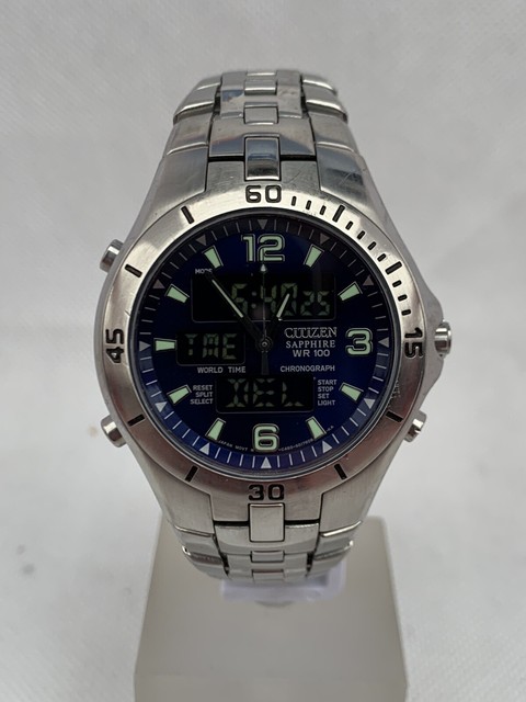 CITIZEN NAVITECH #C460-S009111 CHRONOGRAPH WORLDTIME MEN'S WRIST-WATCH ...