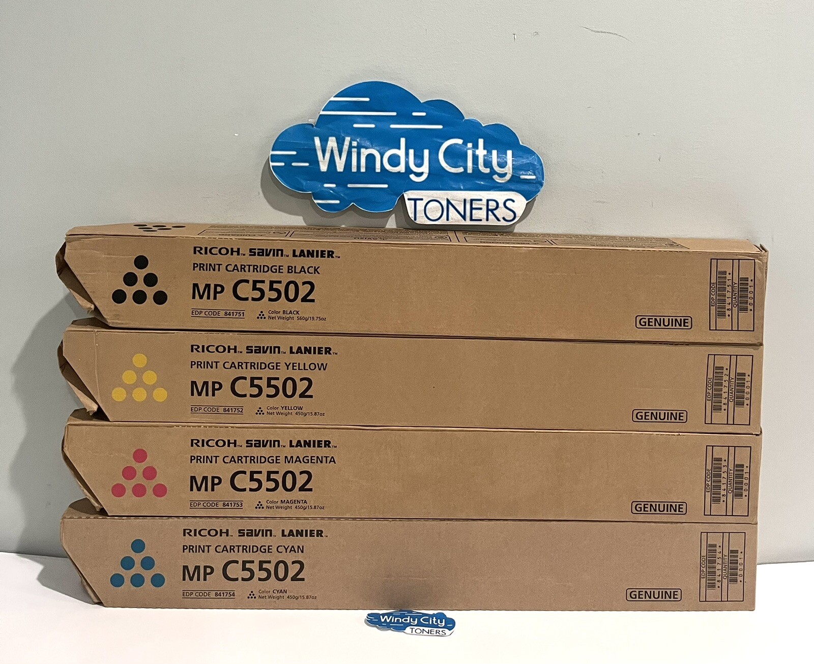 Ricoh MP C5502 Toner Cartridge Set of 4 Colors KYMC 841751 841752 ...