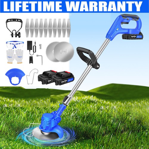 Electric Grass Trimmer Garden Lawn Heavy Duty Weed Strimmer Cordless ...