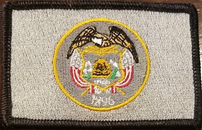 Utah State Flag Patch Iron-On Tactical Morale Travel Emblem Gray ...