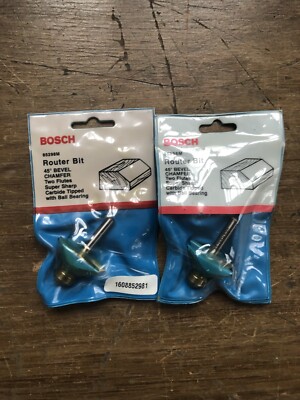 BOSCH 85298M 45 degree bevel Carbide Tipped Chamfer Router Bit - qty 1 ...