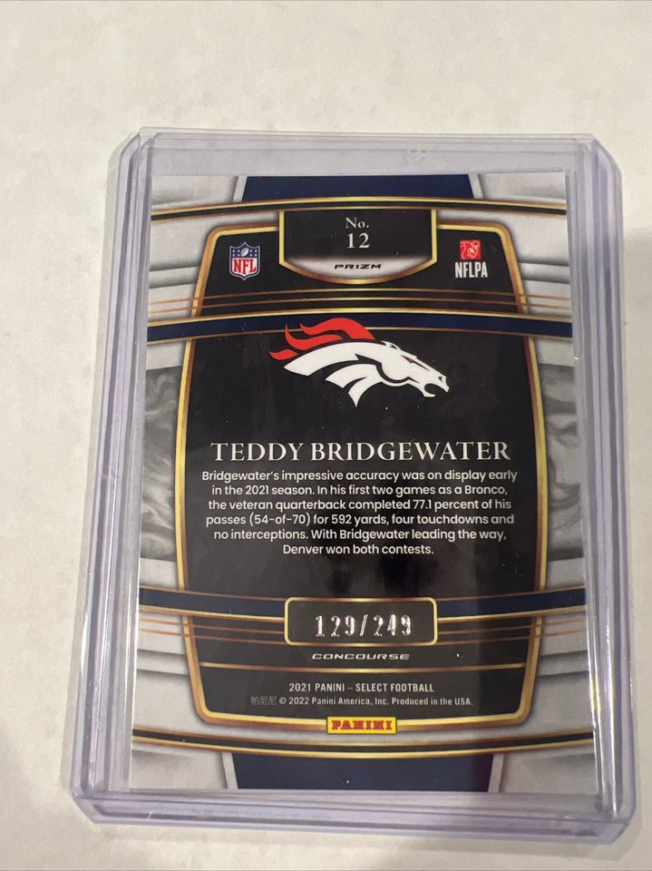 2021 Panini Select Teddy Bridgewater Tri Color Concourse 129/249 | eBay