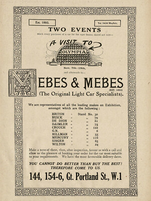 Rare Antique Mebes & Mebes Car Print Ad b | eBay