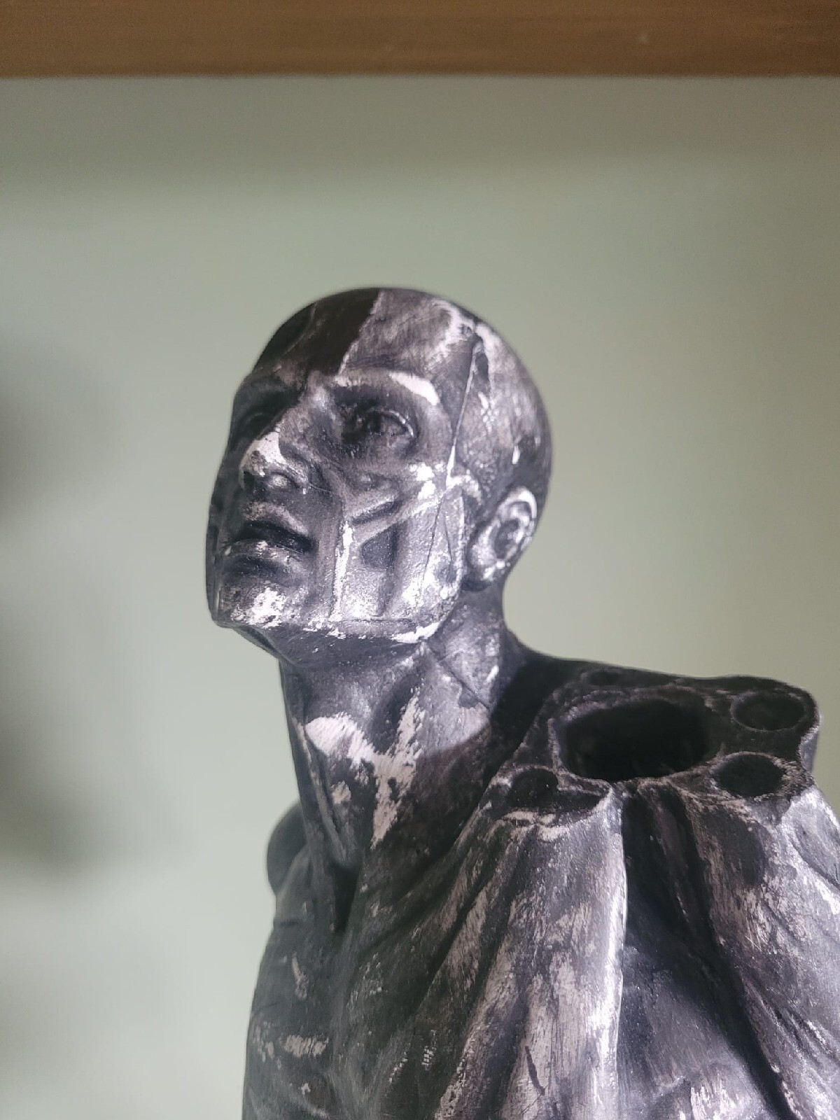 Antique Sculpture Statue Art Ecorche Flayed Man Skull Plaster Model ...