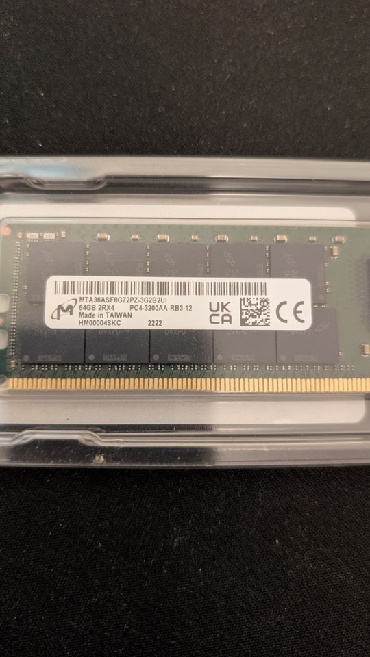 Micron 512GB Kit (8x64GB) DDR4 3200MHz ECC RDIMM Server Memory - Brand ...