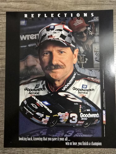 Vintage Dale Earnhardt Sr Goodwrench Reflections Poster NASCAR Racing 8 ...