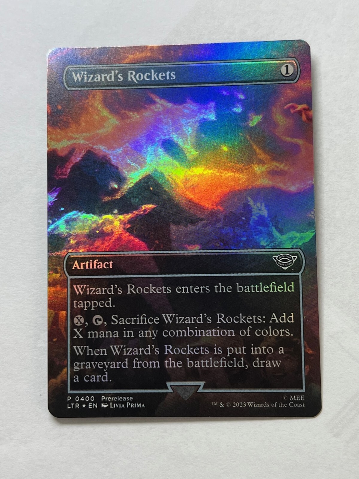 Wizard’s Rockets Borderless Foil Lord Of The Rings LTR MTG Magic Pack ...
