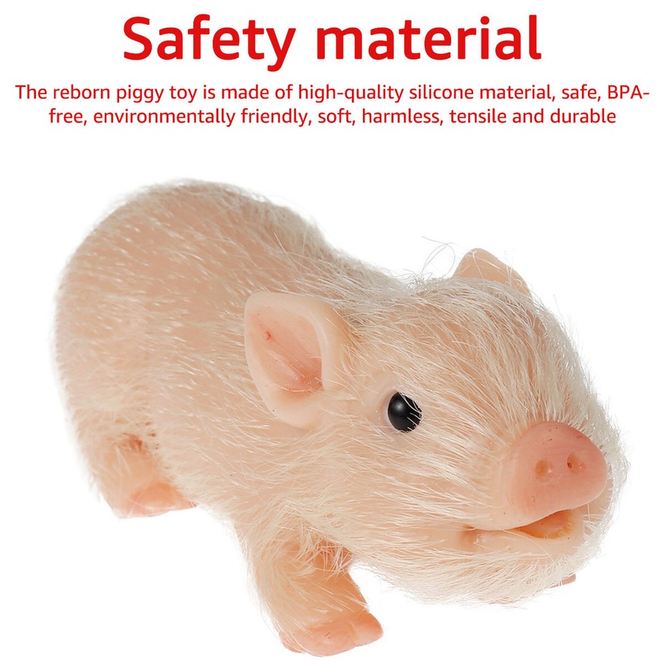 Silicone Pig Mini Doll Piglet Full Body Reborn Baby Piglet Cute ...