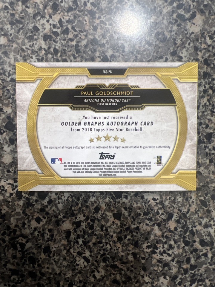 2018 Topps Five Star - Golden Graphs Paul Goldschmidt #FGG-PG Gold /10 ...