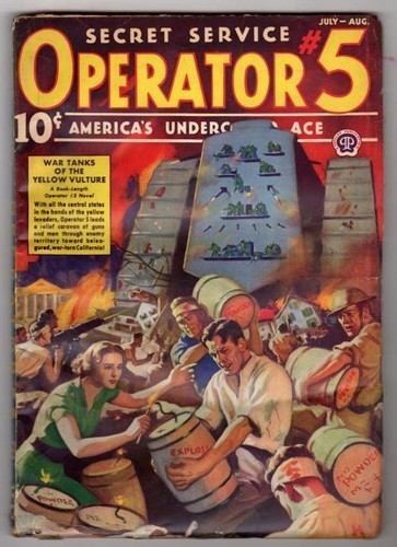 Operator #5 Jul-Aug 1939 Wild War Tank Assault Cover by Howitt - Pulp ...