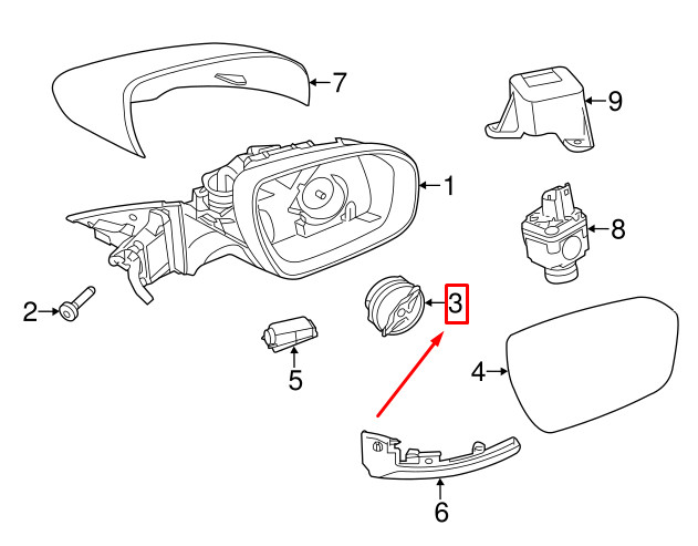 Land Rover Discovery 4 L319 Front Right Door Mirror Motor CRP500031 OEM ...
