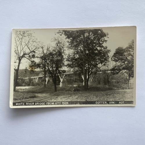 White River Bridge From City Park Cotter Ark Postcard RPPC UP VTG | eBay
