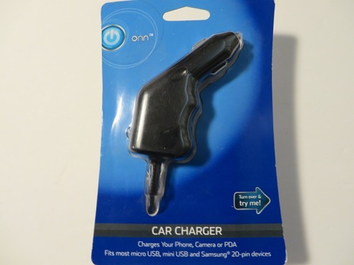ONN CAR CHARGER MICRO USB, MINI USB, SAMSUNG 20-PIN ONA12WI067 ...