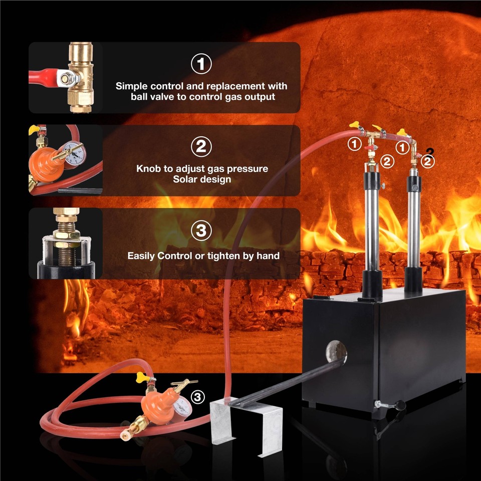 2Burners Gas Propane Forge Knife Furnace Blacksmiths Farrier Metal ...