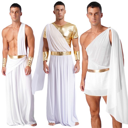 Mens Ancient Roman Greek God Circus Robes Halloween Mr Toga Caesar ...